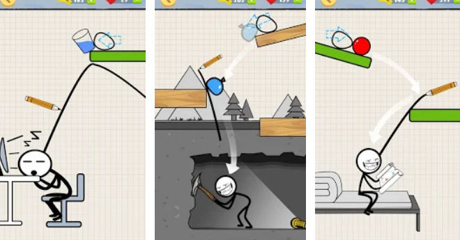 Android zábavná hra Bad Luck Stickman ke stažení na mobil