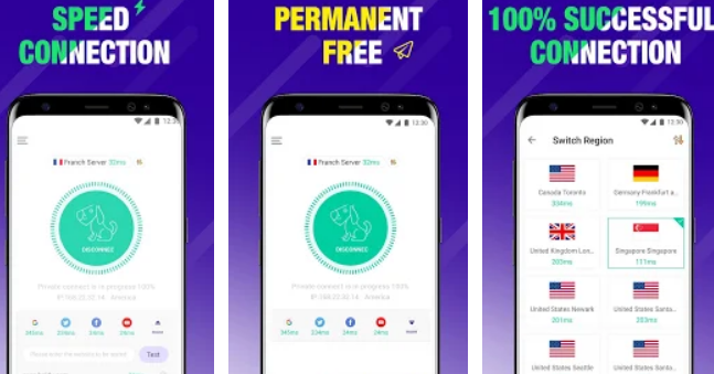 Aplikace DOG VPN připojte se na zabezpečený server