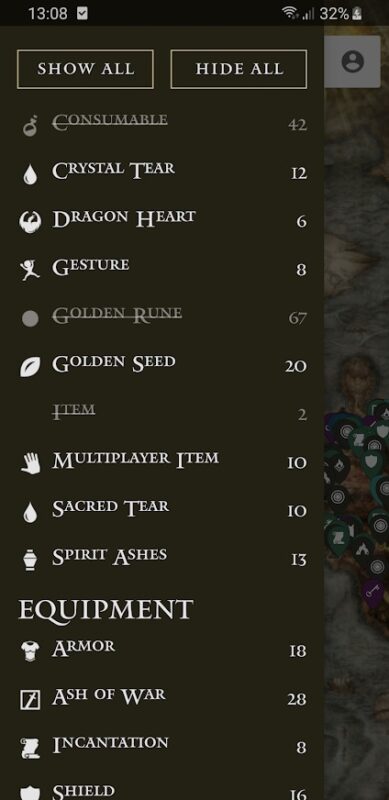 Aplikace MapGenie: Elden Ring Map